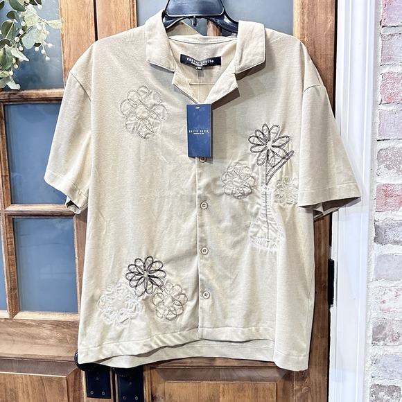 Shirts | Rustic Souls Mens Light Brown Embroided Polo Shirt Medium Nwt ...